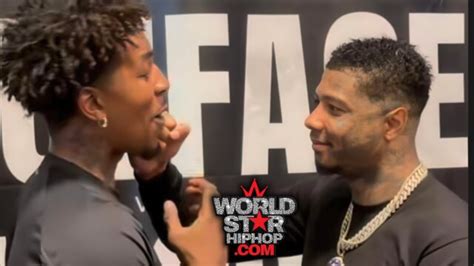 Blueface Gives Nick Young A Surprise Chin Check During Intense Face