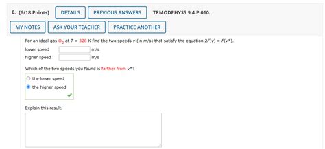 Solved Points DETAILS PREVIOUS ANSWERS TRMODPHYS Chegg Com