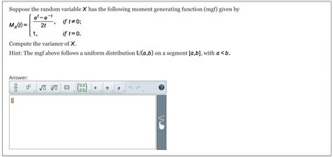 Solved Suppose The Random Variable X Has The Following