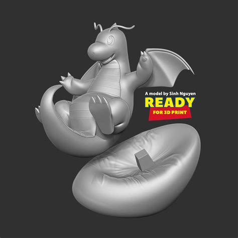 Dragonite Pokemon Fanart 3d Print Model By Sinh Nguyen