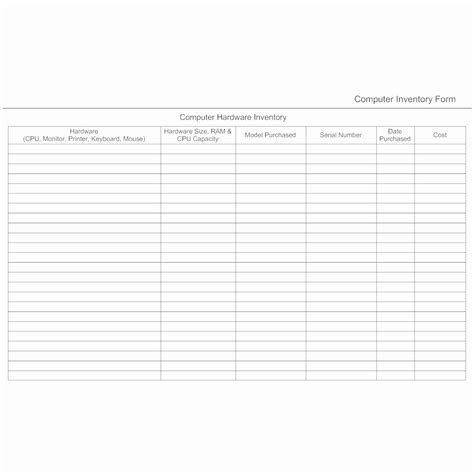 Computer Hardware Inventory Excel Template Peterainsworth