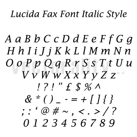 Lucida Fax Font Demibold Style Alphabet Numbers Letters Vector Etsy