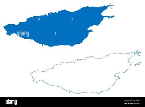 Carte Du Lac Issyk Kul Kirghizistan République Kirghize Illustration Vectorielle Schéma De