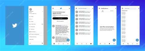 Premium Vector Twitter Mobile Interface Twitter Screen Social Media