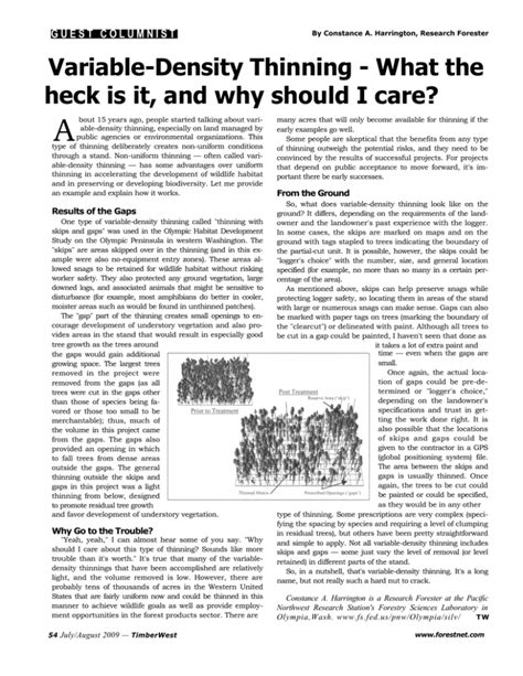 A Variable Density Thinning What The