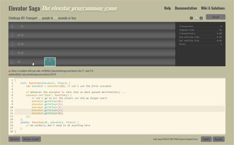 Online Game Elevator Saga Foxtrot Media Inc