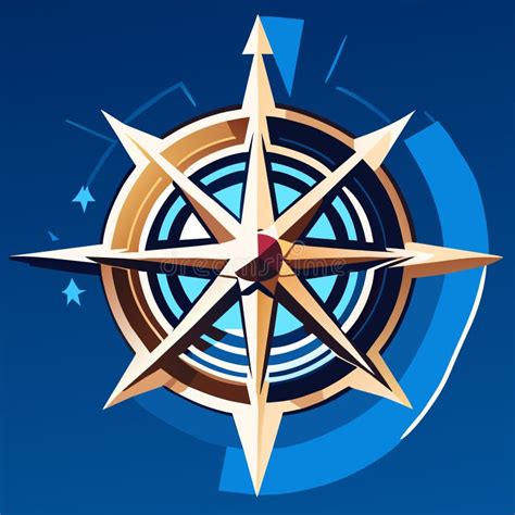 Compass On A Blue Background Vector Illustration For Your Design Stock