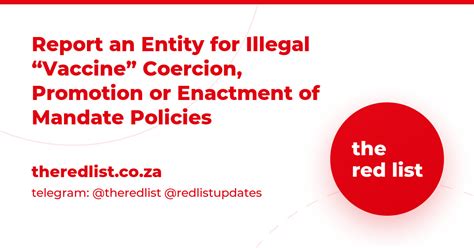Report An Entity The Red List SA