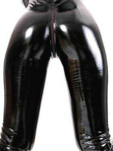 Sexy 4 Way Black Wet Pvc Look Jump Catsuit Fetish Bondage Dominatrix