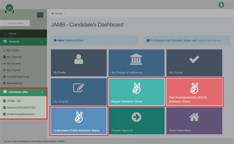 Accept Reject Admission On Jamb Caps Nucis
