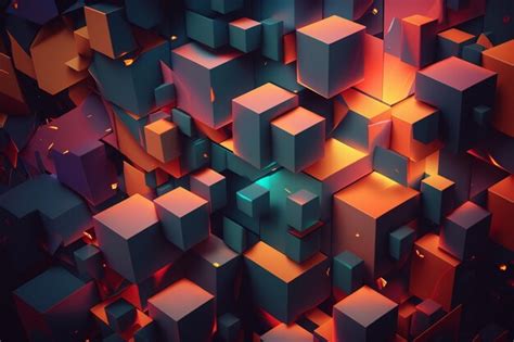 Premium Photo Photo Of Abstract 3d Render Cube Shape Geometric Background