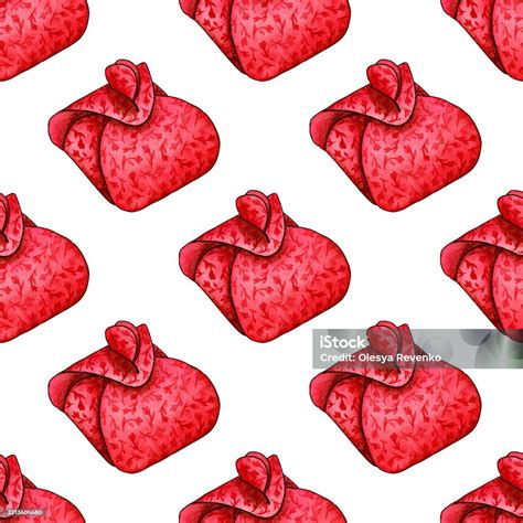 꽃무늬가 있는 빨간 판지 상자 패턴의 수채화 그림입니다 칭찬이나 선물로 손으로 그린 선물 상자 흰색 배경에 고립되어 있습니다 손으로 그린 것입니다 개체 그룹에 대한 스톡