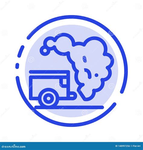 Dump Environment Garbage Pollution Blue Dotted Line Line Icon Stock