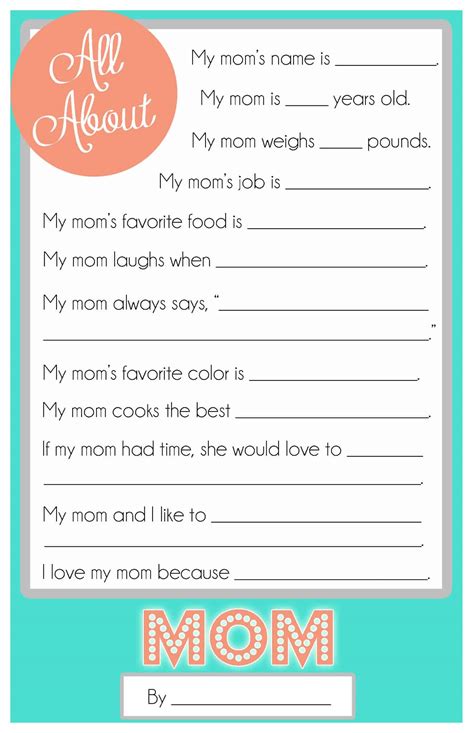 Mother S Day Questionnaire Free Printable Get Your Hands On Amazing