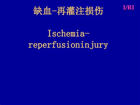 医学资料缺血再灌注损伤 Word文档在线阅读与下载 无忧文档