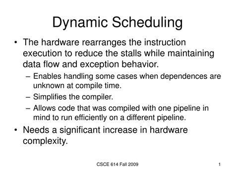 Ppt Dynamic Scheduling Powerpoint Presentation Free Download Id