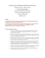 ECE GY 6303 Probability And Stochastic Processes New York University