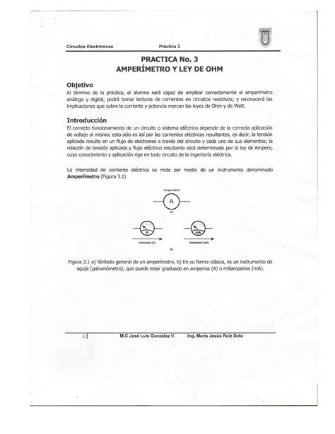 SOLUTION: Pr ctica no 3 amper metro y ley de ohm pdf - Studypool