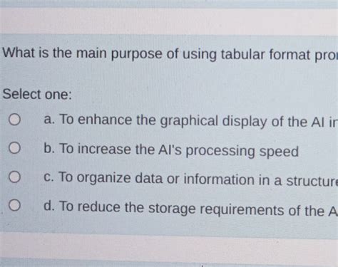 What Is The Main Purpose Of Using Tabular Studyx