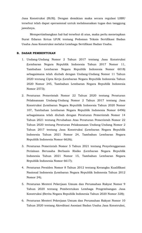 SOLUTION Se Lpjk Pedoman Teknis Sertifikasi Badan Usaha Jasa