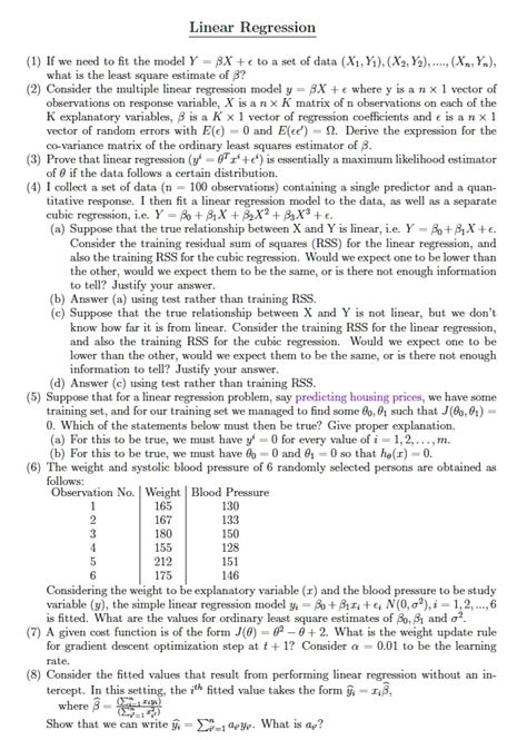 solved linear regression 1 if we need to fit the model y x to a set