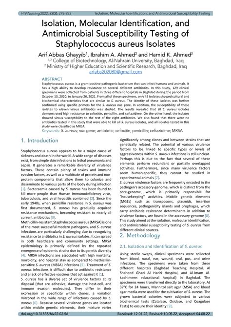 Pdf Isolation Molecular Identification And Antimicrobial