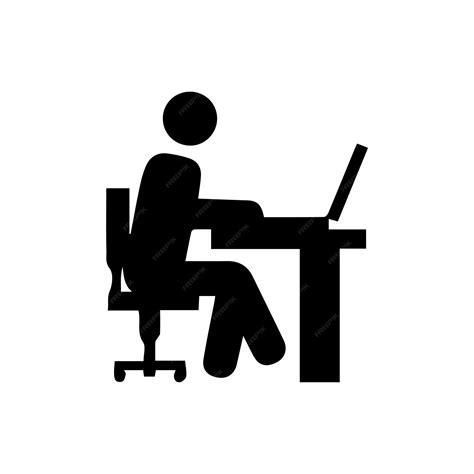 Computer Man Icon Vector Premium Ai Generated Vector