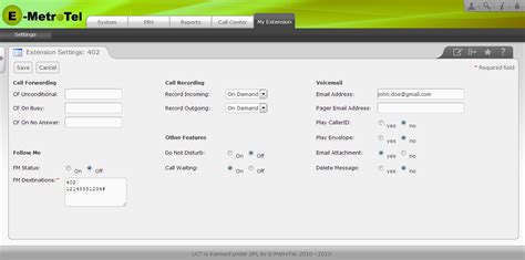 My Extension Documentation E Metrotel