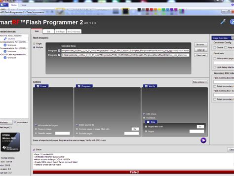 smart rf flash programmer create xbal object failed other wireless