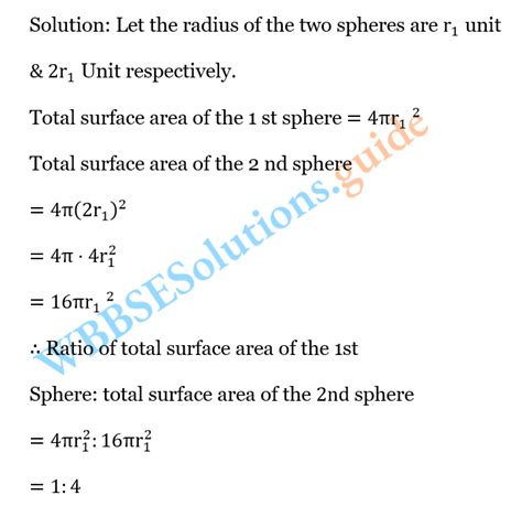 Wbbse Solutions For Class 10 Maths Chapter 12 Sphere Exercise 121