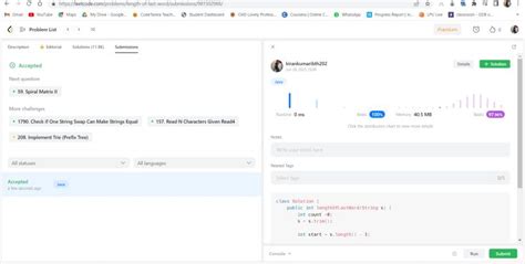 Kiran Kumari On Linkedin Problem Length Of Last Word Platform Leetcode Level Medium