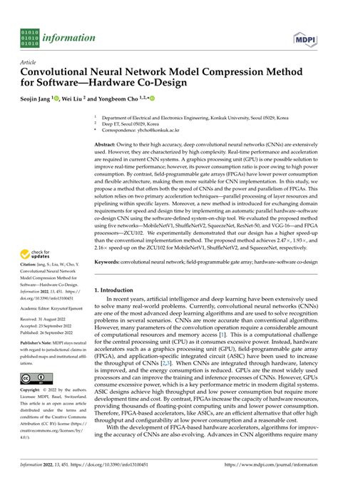 Pdf Convolutional Neural Network Model Compression Method For