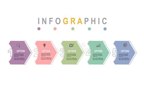 Infographic Elements Template Business Concept With 5 Steps Geometric Shape Design For