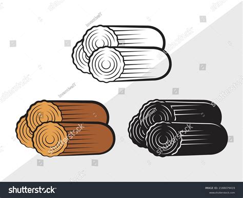 Wood Log Svg Printable Vector Illustration Stock Vector Royalty Free