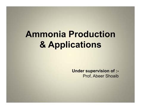 2014 Graduation Project Ammonia Production And Optimization Pdf