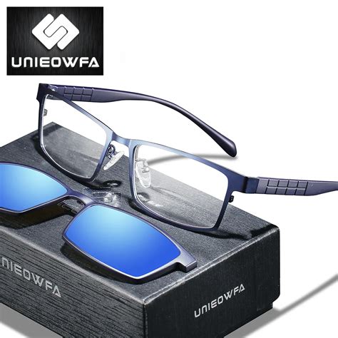 UNIEOWFA, 2 в 1, магнитная оправа для оптических очков, мужские очки по ...