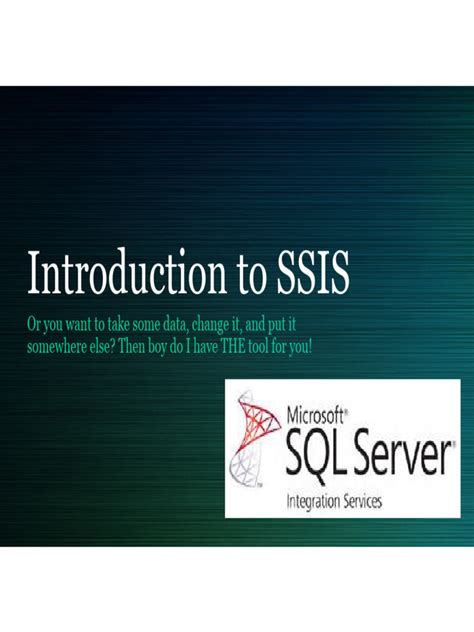 intro ssis pdf microsoft sql server computer science