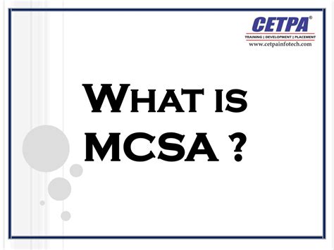 Ppt Career Opportunities After Mcsa Powerpoint Presentation Free Download Id 9860520