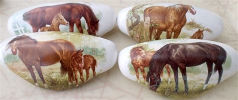 Mare Foal Sets Horse Ceramic Cabinet Kitchen Drawer Pulls Set Etsy
