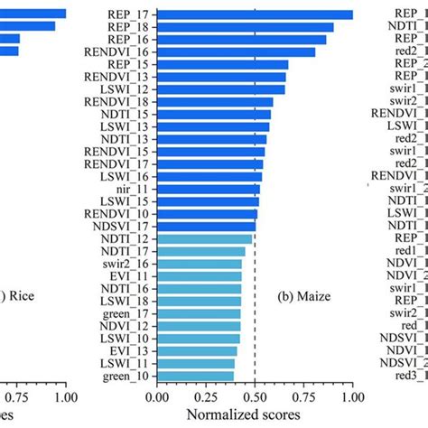 Random Forest Importance Analysis Normalized Scores Of Different Remote