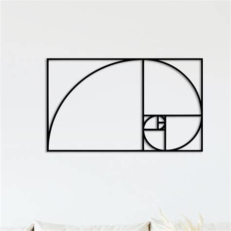 Fibonacci Spiral Metal Wall Art Golden Ratio Wall Art Metal Wall Art