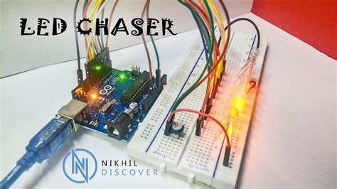 Led Chaser Using Arduino Uno R3 Youtube