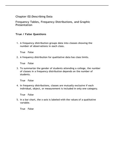 Chapter 02 Describing Data Frequency Tables Frequency Distributions And Graphic Presentation