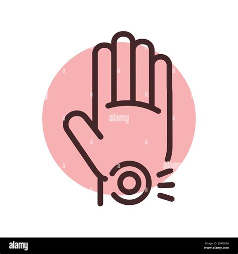 Icône De La Ligne Couleur Du Syndrome Du Tunnel Carpien Pictogramme
