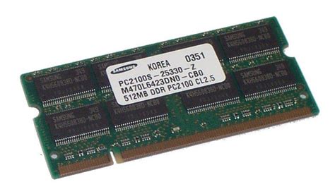 512 MB DDR RAM 266 Mhz PC2100S CL 2 5