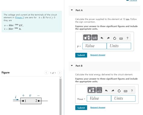 Solved The Voltage And Current At The Terminals Of The Chegg