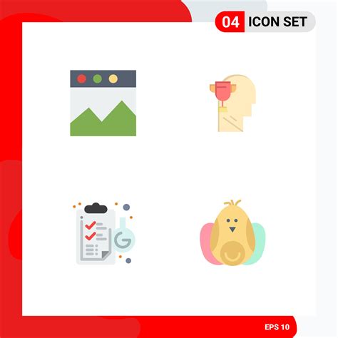 4 Universal Flat Icon Signs Symbols Of Analytics Flask Mind Head