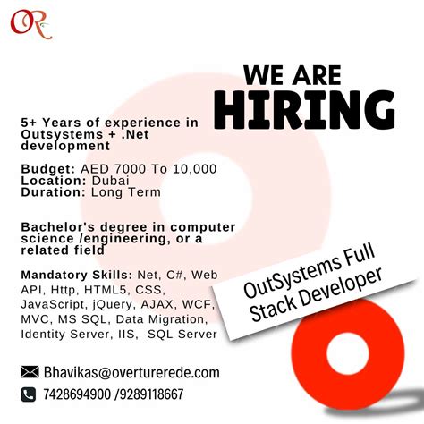 Overture Rede On Linkedin Hiring Outsystems Fullstackdeveloper Dubaijobs Netdevelopment