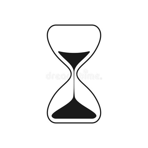 Black Retro Hourglass Timer With Sand For Time And Countdown Stock