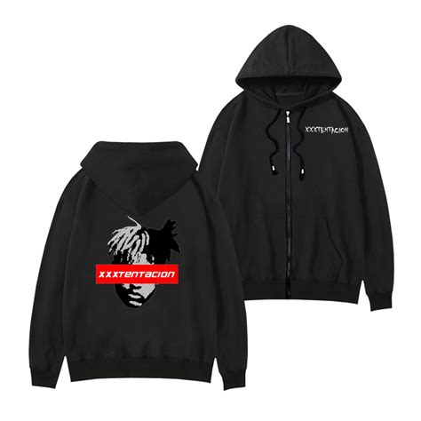 Xxxtentacion Zip Hoodie Street Trend Retro Harajuku Zip Sweatshirt Pop